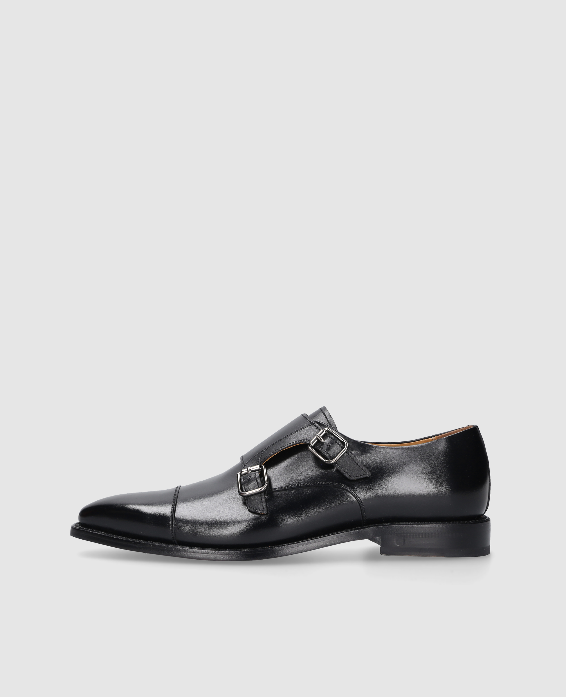Elegant Liam CDM Double Monk in Black | Henry Stevens